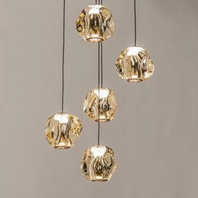 Závěsné LED svítidlo Benelux Organic Crystal Gold 5