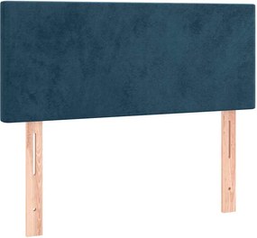 Čelo postele s LED tmavě modré 100x5x78/88 cm samet 3121378