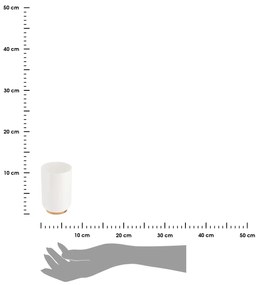 Koupelnový pohár Besson, bílá/s dřevěnými prvky, 300 ml
