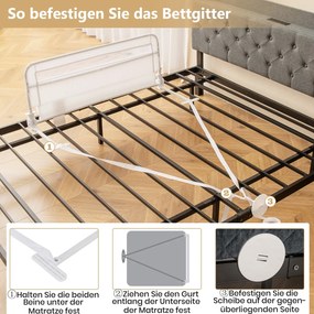 Costway Zábrana na postel pro batolata 100 cm skládací zábrana na dětskou – bílý