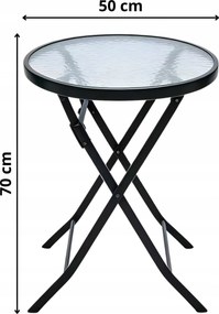 TRENDIE Balkonový set nábytku - stolek s průměrem 50 cm + 2 židle