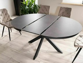 Jídelní rozkládací stůl Porto 120/160 cm keramika šedý/černý