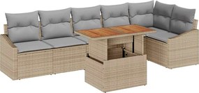Sada zahradních pohovek 7 ks Beige a šedá 3349846