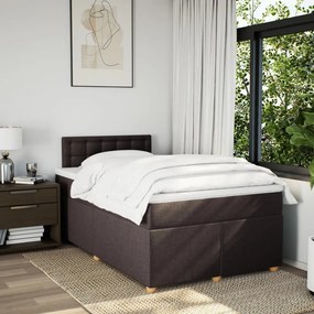 Box spring postel s matrací tmavě hnědá 120x200 cm textil 3286664