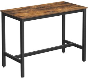 Barový stůl, 120 x 60 x 90 cm, vintage hnědý a černý