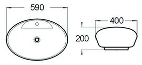 Keramické umyvadlo na desku MEXEN KIARA  59x40 cm bílé