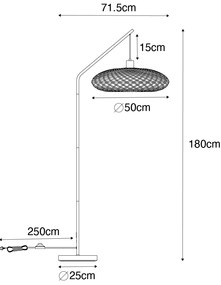 Orientální stojací lampa černá bambus - Ostrava