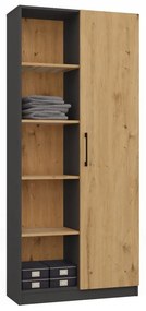 Polootevřený regál RD80 antracit/dub artisan