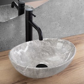 Rea Sofia Mini, umyvadlo na desku 350x260x125 mm, imitace kamene - šedá Grigio, REA-U9237