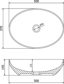 Mexen Cornelia, umyvadlo na desku 50 x 36 cm, růžová matná, 21885044