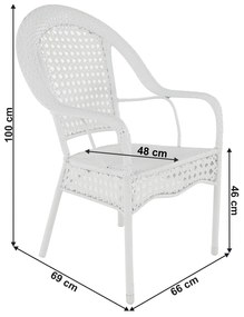 Kondela Zahradní set 1 + 4, bílá, KOVEN