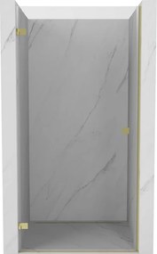 Mexen, Mexen Lunar-B Otočné levé sprchové dveře 80 cm, transparentní, zlaté - 832-080-000-50-00-L