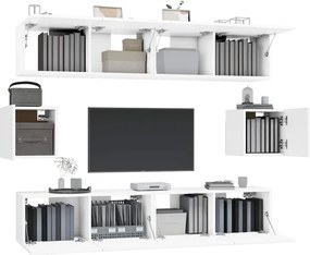 6dílný set TV skříněk bílý kompozitní dřevo 3114358