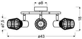 Bodové svítidlo VIKING 3xE14/40W/230V šedá