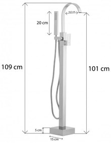 Erga Enzo, volně stojící vanová baterie h-1090, chromová, ERG-YKA-BS.ENZO