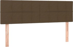 Box spring postel s matrací a LED tmavě hnědá 140x190 cm textil 3133712