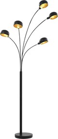 Stojací lampa 200 cm 5 x E14 černo-zlatá 282418