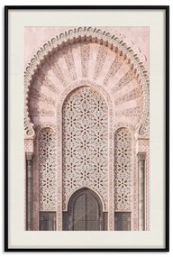 Plakát Ozdobená brána - architektura brány zdobená ornamenty v Maroku