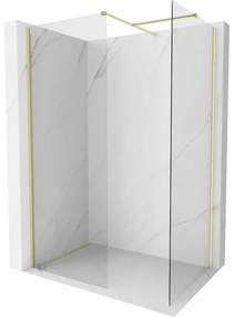 Mexen Kioto-X sprchová zástěna Walk-in 160 x 70 cm, transparentní 10 mm, zlatý kartáčovaný - 800-160-202-55-00-070-X