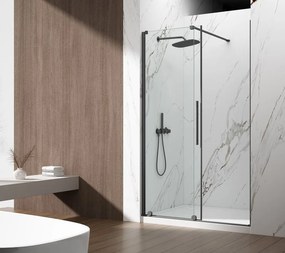 Gelco Spirit Black sprchové dveře do niky 140 x 200 cm posuvné černá čiré sklo GI1014B