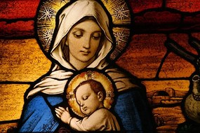 Samolepící tapeta Panna Maria s Ježíškem - 150x270