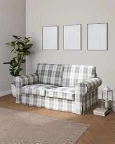 Potah na pohovku IKEA Ektorp 2-místná rozkládací NOVÝ MODEL 2012 barva šedá látka pletený vzor, vzorované