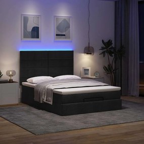 Osmanský rám postele s matrací černá 140x200cm textil 3314012
