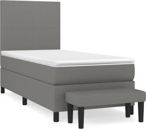 Box spring postel s matrací tmavě šedá 100 x 200 cm textil 3136414