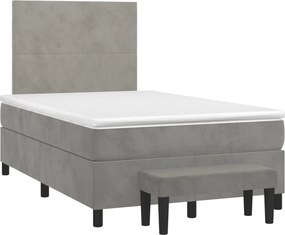 Box spring postel s matrací světle šedá 120 x 200 cm samet 3137713