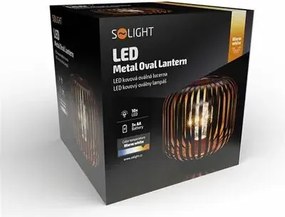 Solight WO3103 kovová oválná lucerna se žárovkou s micro LED měděná /