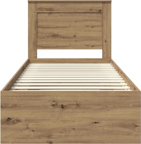 Rám postele Umělecký dub 75 x 190 cm Masivní borové dřevo 3410151