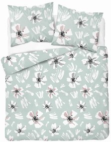 Detexpol Ložní prádlo z mikrovlákna 220x200 mint white flowers 5165 A 30 Light