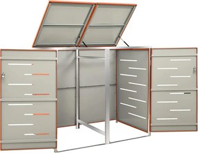 Přístřešek na dvě popelnice 138 x 77,5 x 115 cm nerezová ocel 149563