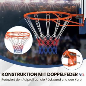 Costway Ø45 cm Sálový basketbalový koš s kroužkem a síťkou Mini basketbalový koš