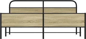 Kovový rám postele bez matrace dub sonoma 193 x 203 cm 3318697