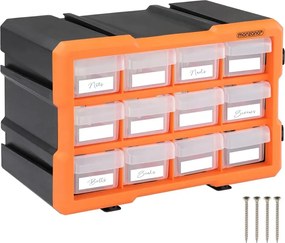 Organizér Damir s 12 přihrádkami černý/oranžový