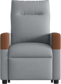 Elektrické zvedací masážní polohovací křeslo světle šedé textil 3324030