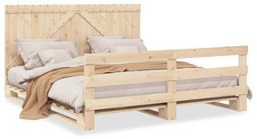 Rám postele s čelem 200 x 200 cm masivní borové dřevo