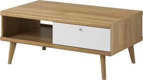PSK Konferenční stolek PORO, Dub Riviera/Bílá 107 cm