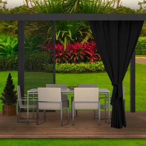Moderní exteriérových černé závěsy na zahradní terasu 155 x 240 cm
