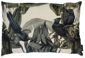 Velký sametový polštář s motivem ptáčků - 40*60*15cm