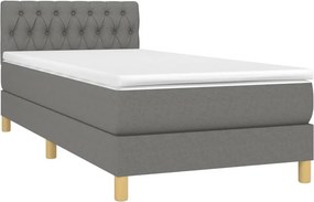 Box spring postel s matrací tmavě šedá 100 x 200 cm textil 3140834