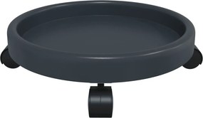 Vozíky na rostliny na kolečkách 2 ks šedé průměr 34 cm 35 kg 154609