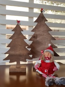 Vánoční dřevěná dekorace s ozdobou Christmas Tree 2 ks