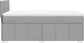 Box spring postel s matrací světle šedá 90x200 cm textil 3289251