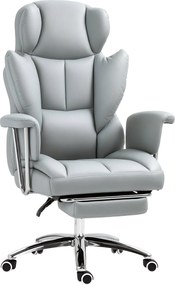 HOMCOM Kancelářská židle s funkcí sklápění, ergonomická židle, výškově nastavitelná točící židle s podnožkou, polstrovaná, až pro 120 kg, do kanceláře