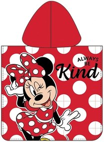 Dívčí plážové pončo Minnie Mouse - motiv Always be kind - 100% bavlna - rozměr 50 × 115 cm - pro děti od 3 do 6 let