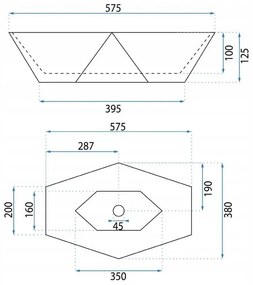 Keramické umyvadlo na desku REA BASARO EURUS bílé