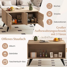 Costway Moderní konferenční stolek s úložným prostorem Farmhouse Accent Table