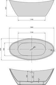 Polysan Polysan, AVILA volně stojící vana 180x87x65cm, bílá, 68741